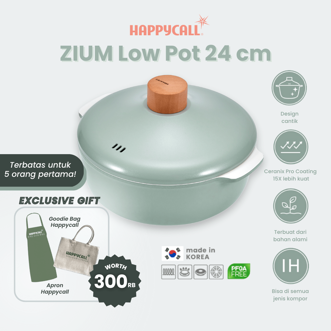 Happycall Zium IH Low Pot 24 cm - Neohaus Indonesia