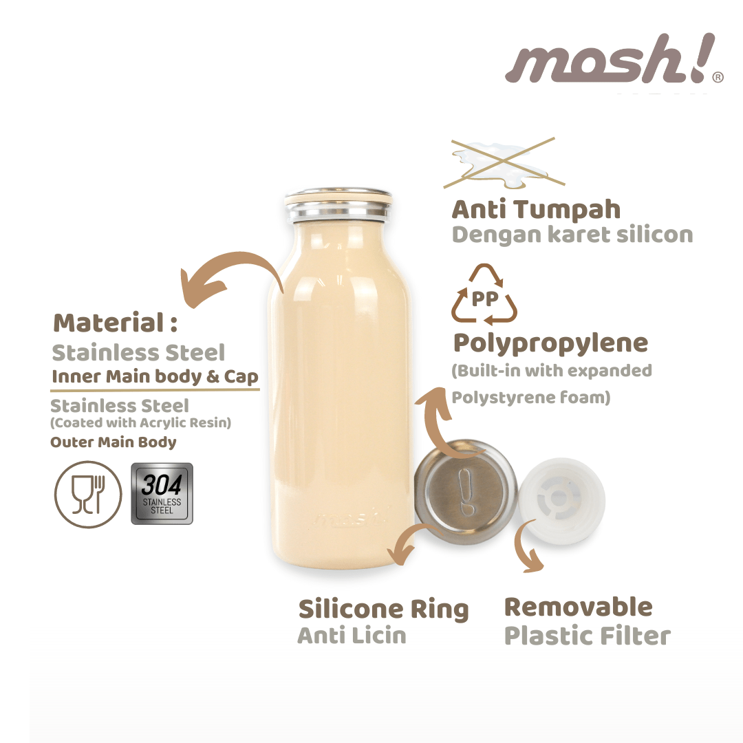 MOSH MILK BOTTLE IVORY 600ML DMNMB600IV - Neohaus Indonesia