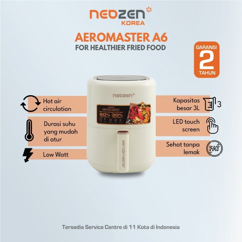 NEOZEN AIR FRYER AEROMASTER A6 IVORY - Neohaus Indonesia